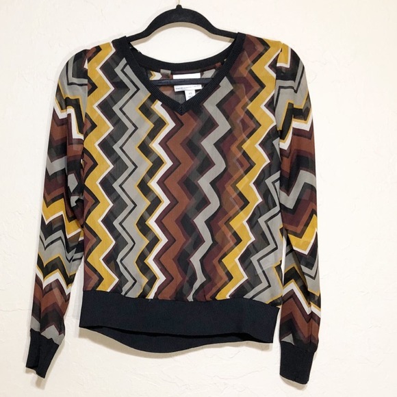 Missoni for Target | Tops | Missoni For Target Womens Sweater Extra Small Zig Zag Sheer V Neck ...